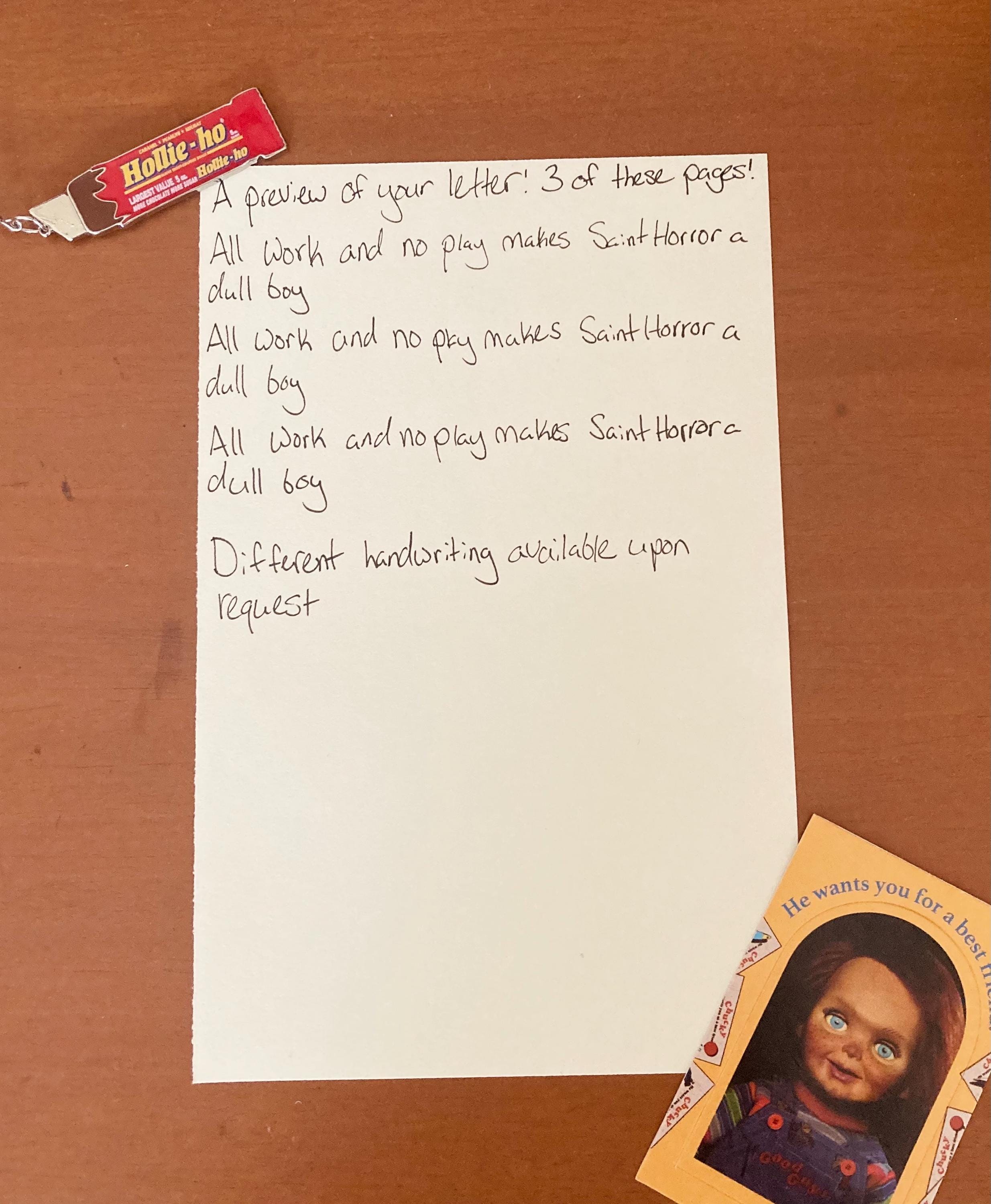 CUSTOM Horror Character Letter - Etsy