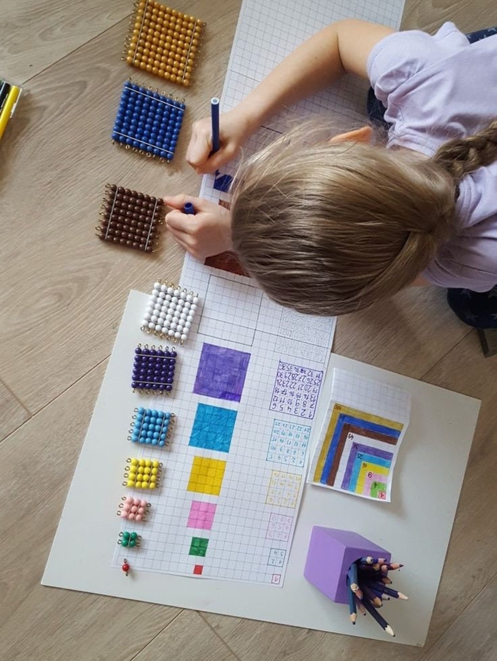 Pythagoras Decanomial Square, Pythagorean Board, Poster, Multiplication ...