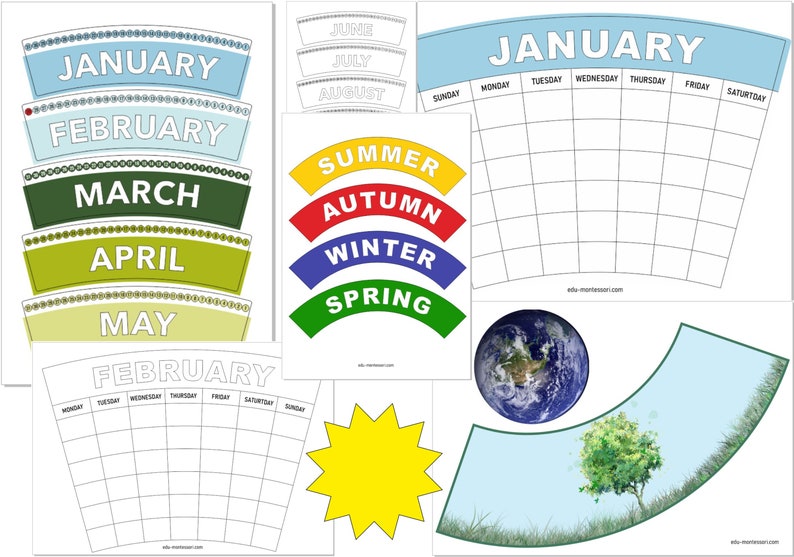 Seasons Circle Printable - Etsy