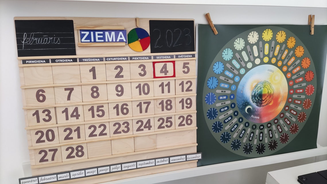 Day Circle Poster A3 Size Printable. Cycle of the Day. 24 Color ...