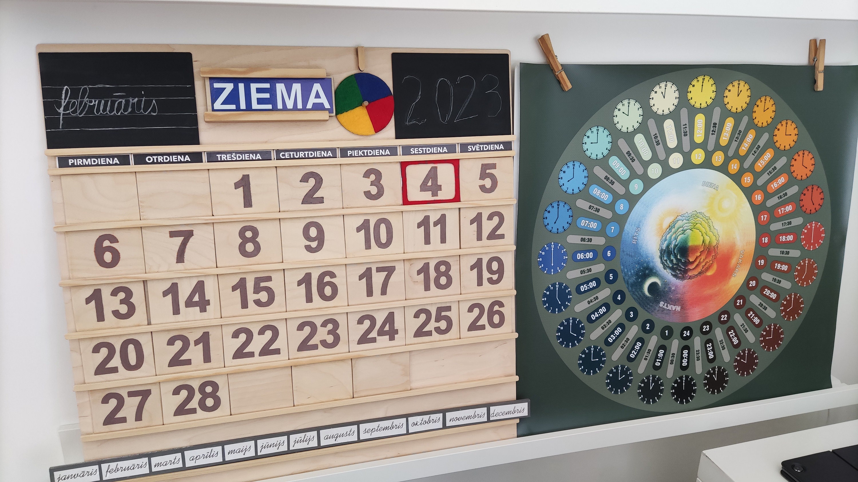 Day Circle Poster A3 Size Printable. Cycle of the Day. 24 Color ...