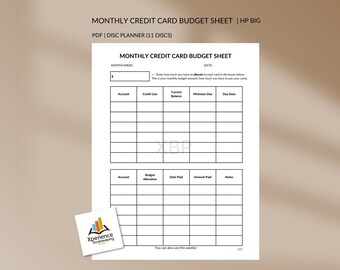 Credit Card Budget - Etsy
