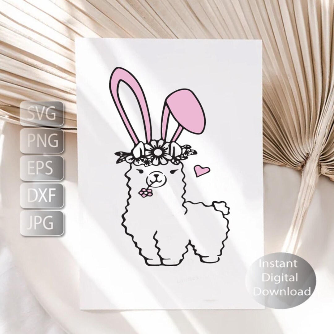 Easter Llama Svg, Easter Clipart, Easter Bunny Svg, Easter Clipart ...