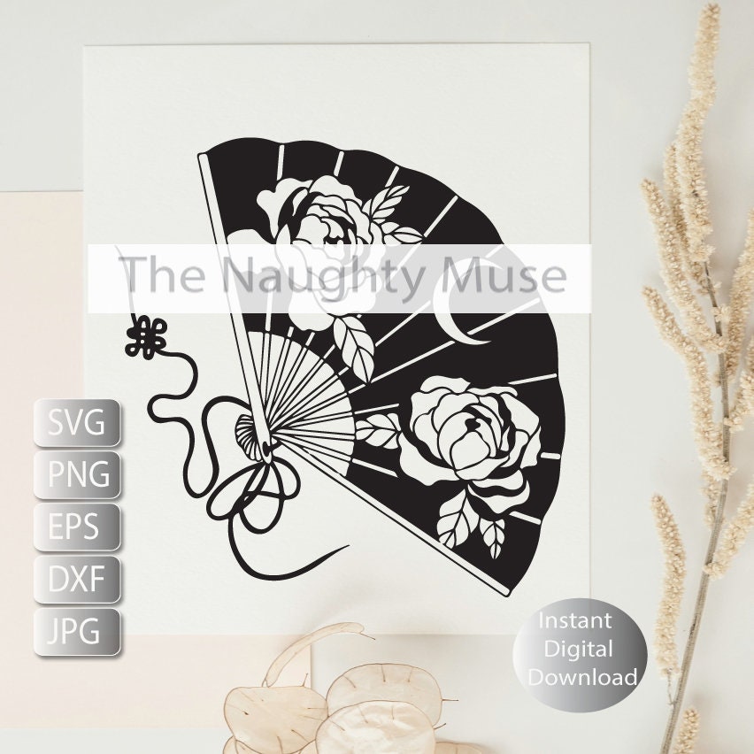 Floral Hand Fan Svg Hand Fan Clipart Hand Fan Cutfile - Etsy