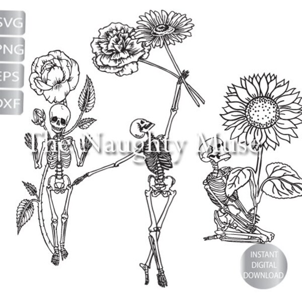 Sunflower Skeleton Png - Etsy