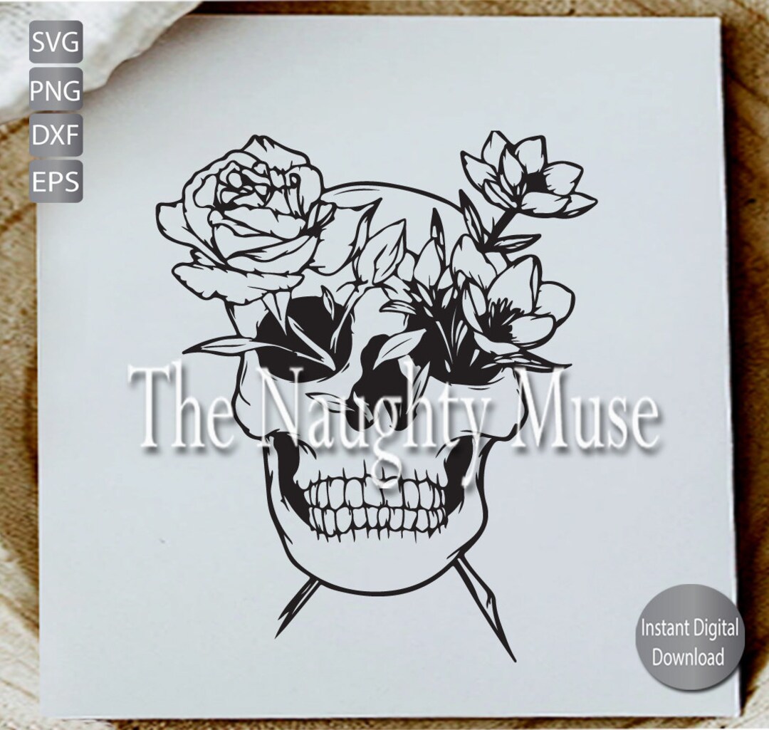 Rose Head Skeleton Torso, SVG, PNG, EPS, Jpg, Dxf, Skull Art ...