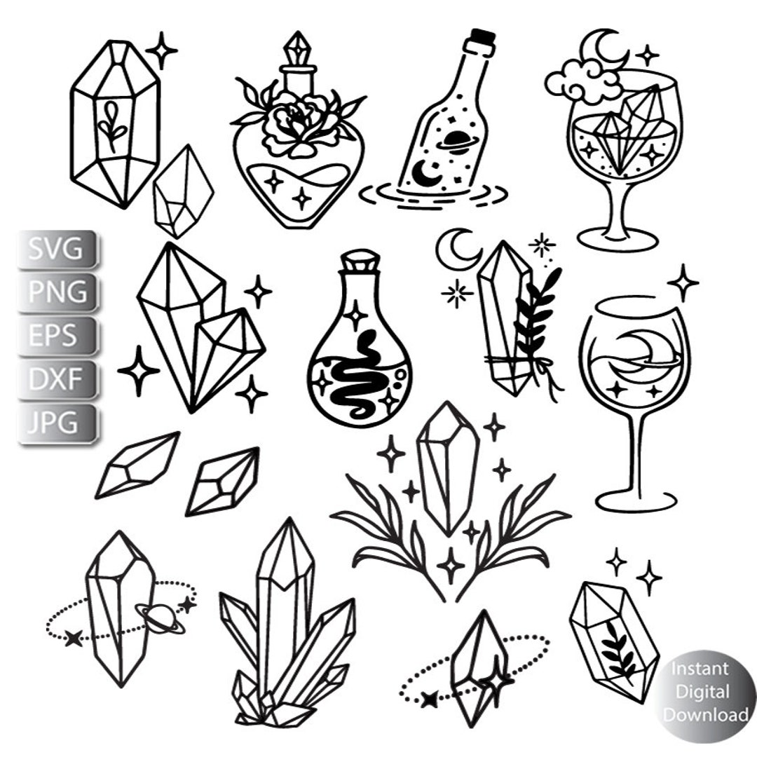 Crystal Svg Bundle,magic Crystals SVG Files,crystal Svg,celestial Svg ...