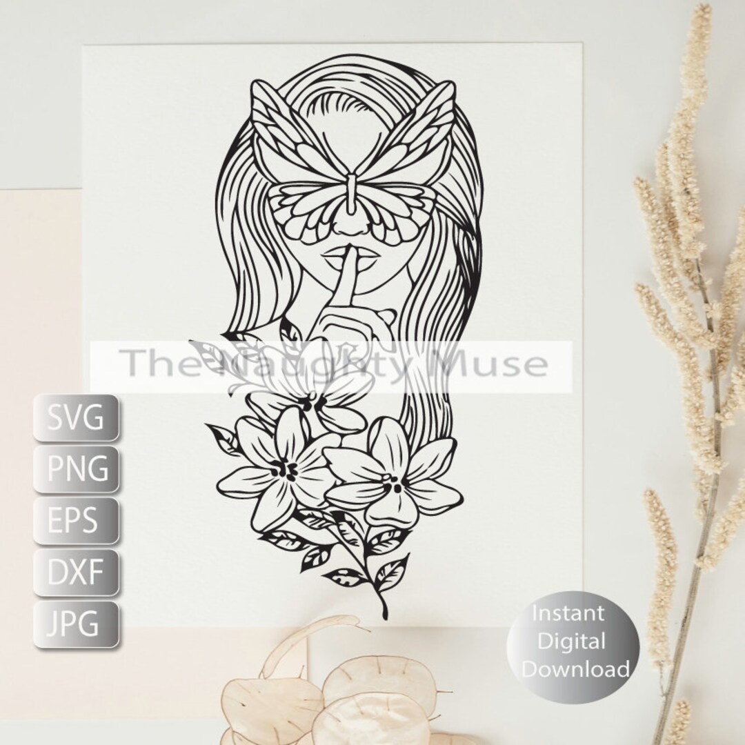 Boho Butterfly Woman Svg, Png, Eps, Jpg ,pdf / Be Quiet Svg/ Butterfly ...