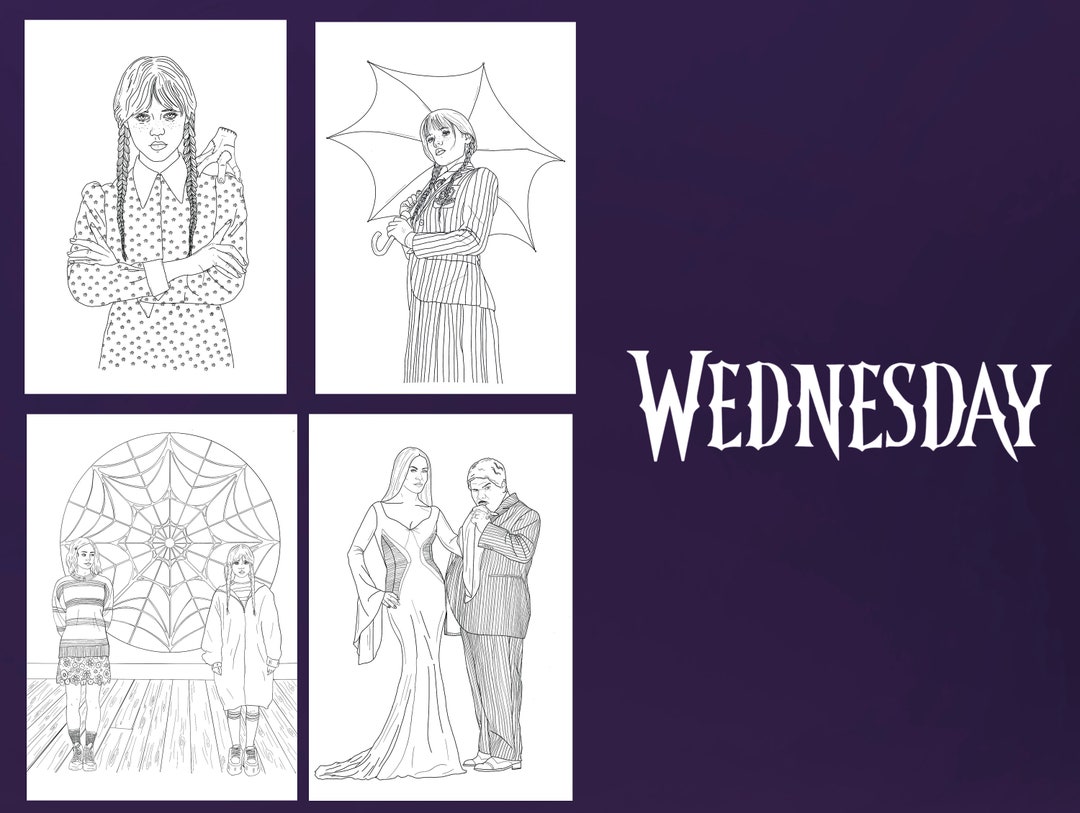 Mercredi addams tim burton coloriages coloriages - Etsy France