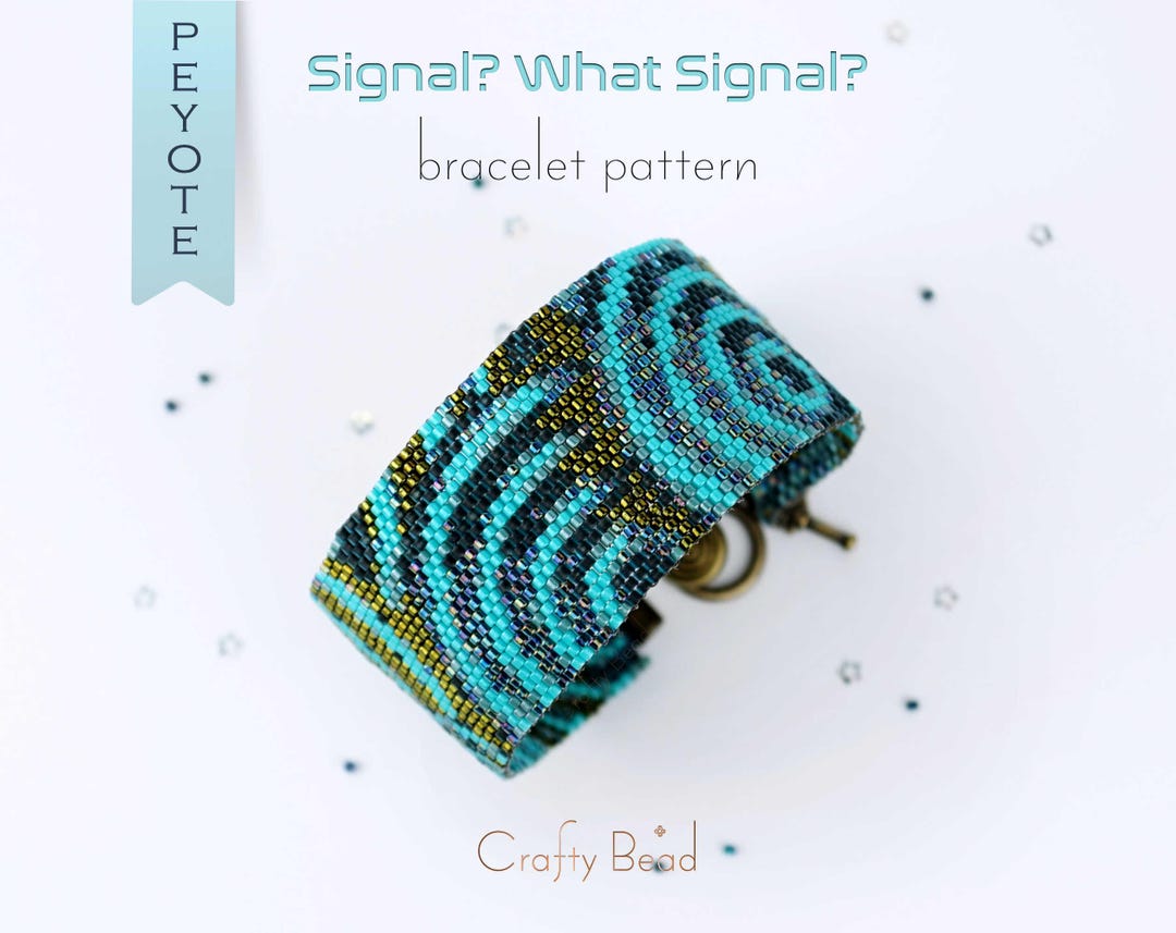 Retro Turquoise Peyote Bracelet Pattern With a Radar Sci-fi Design, Fun ...