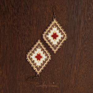 Miyuki Delica Beaded Earrings Pattern in Native Style and Organic ...