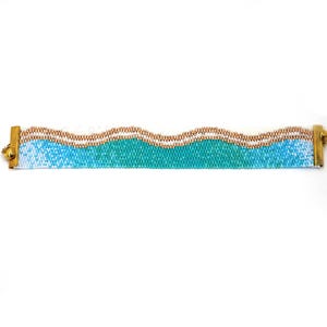 Two Drop Peyote Pattern for Summer Jewelry, Turquoise Beaded Bracelet ...