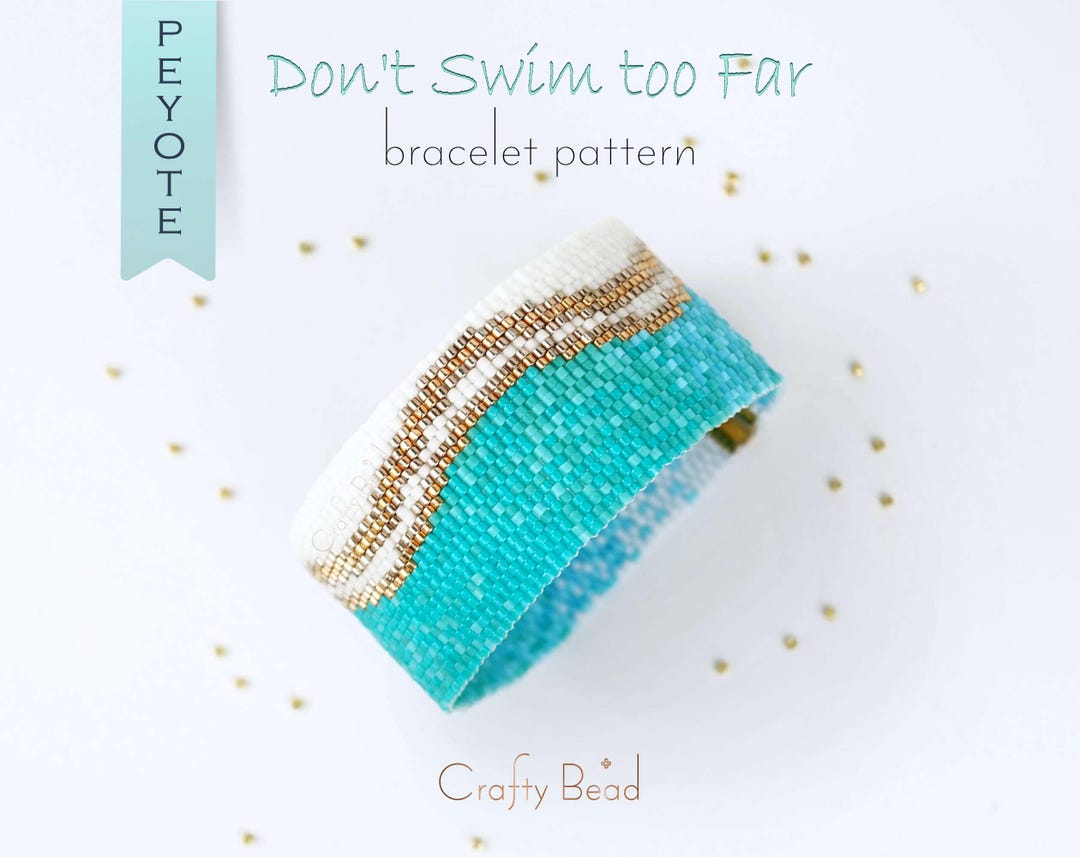 Two Drop Peyote Pattern for Summer Jewelry, Turquoise Beaded Bracelet ...