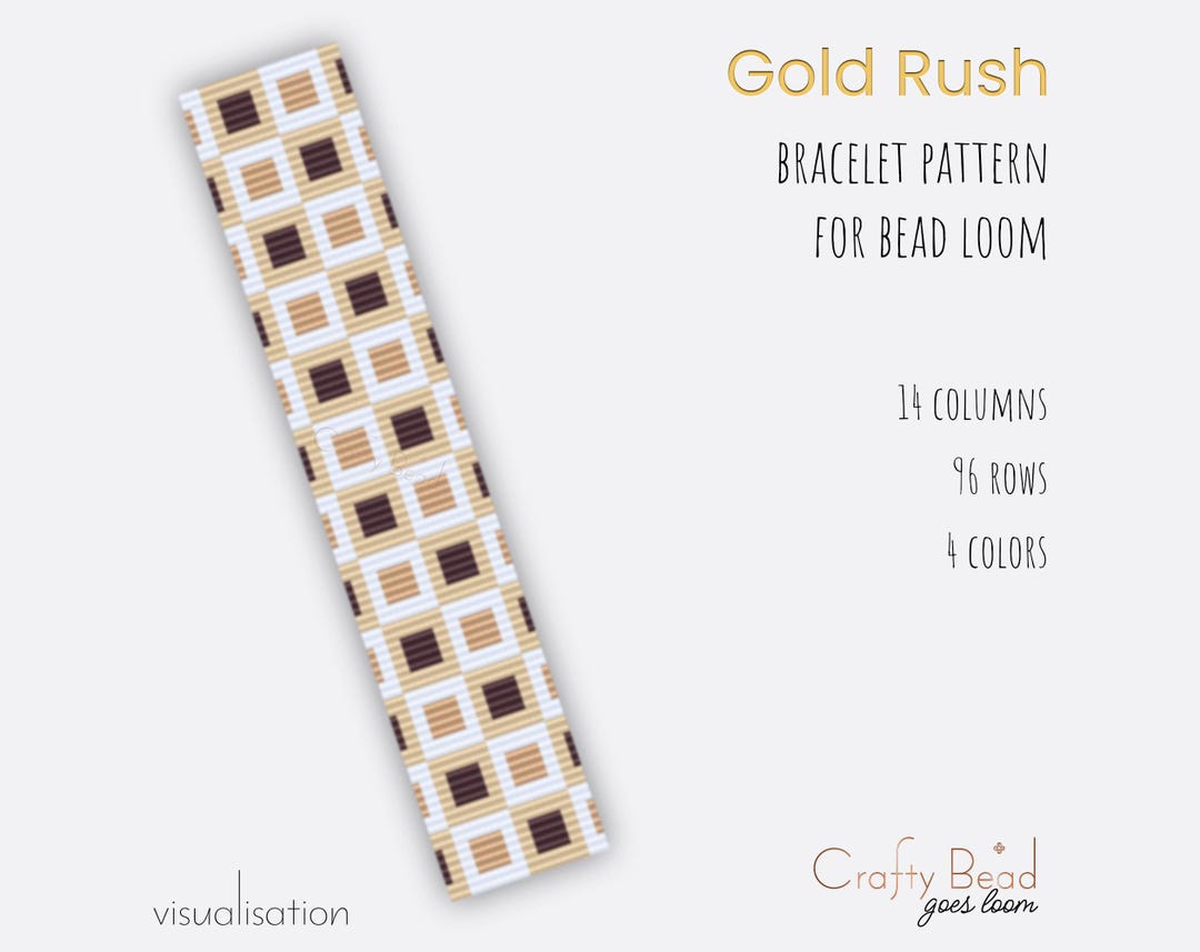 Art Deco Checkerboard Bracelet Pattern: Loom or Square Stitch (PDF ...