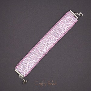 Peyote Pattern for Miyuki Delica Bracelet With Romantic, Pink Lace ...