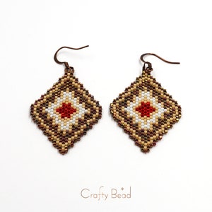 Miyuki Delica Beaded Earrings Pattern in Native Style and Organic ...