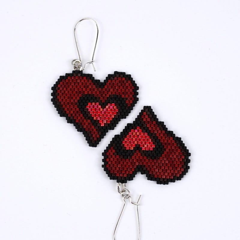 Heart Beading Pattern - Etsy