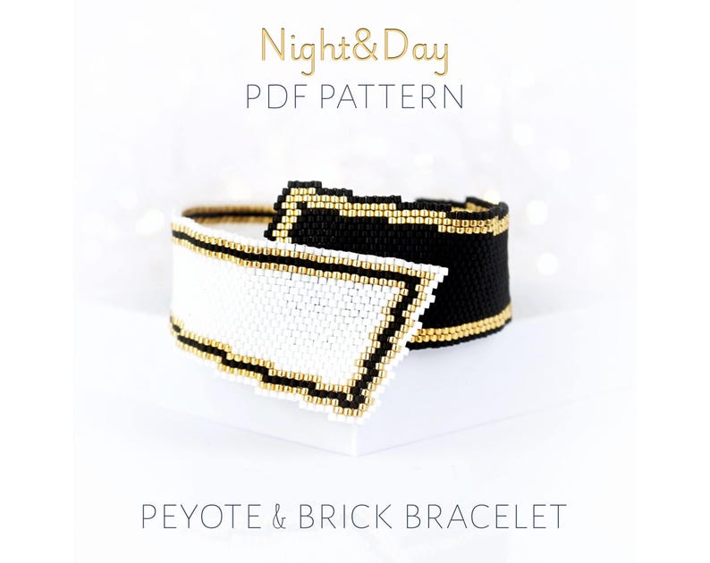 Overlapping Peyote & Brick Stitch Bracelet Pattern - Unique Minimalist ...