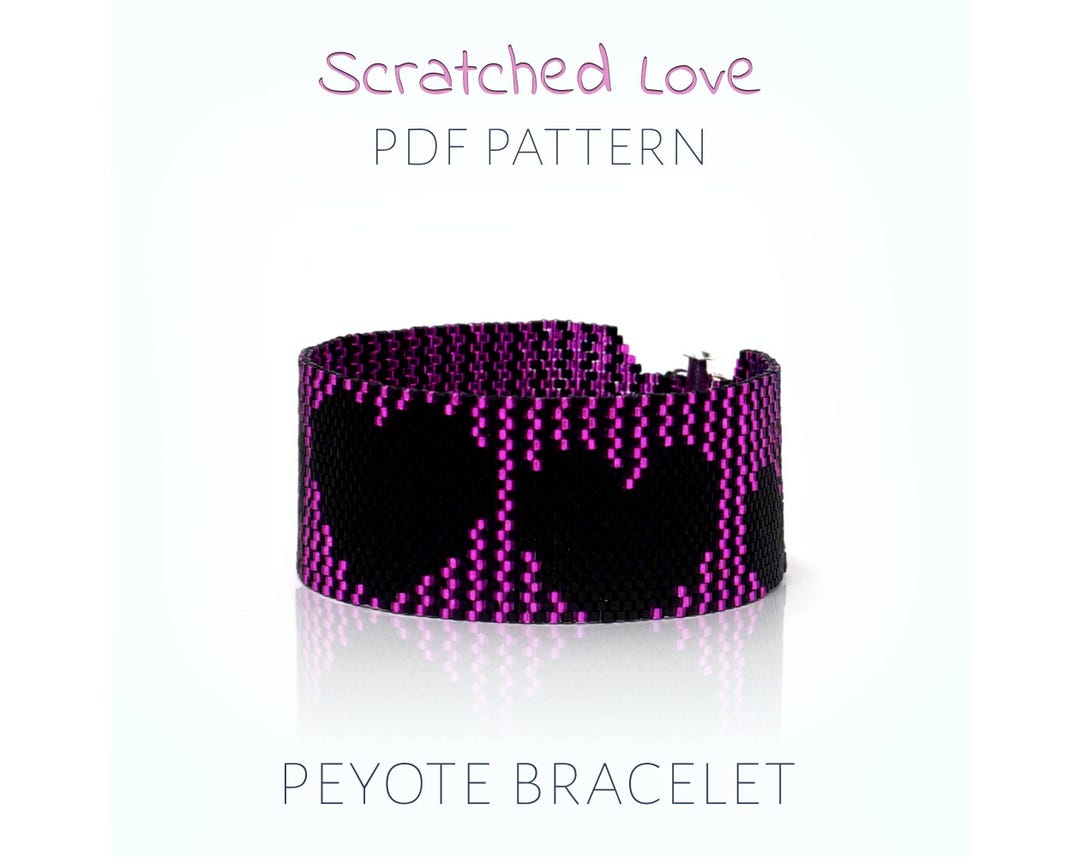 Gothic Heart Peyote Pattern for a Statement Bracelet, a Glitch Art ...