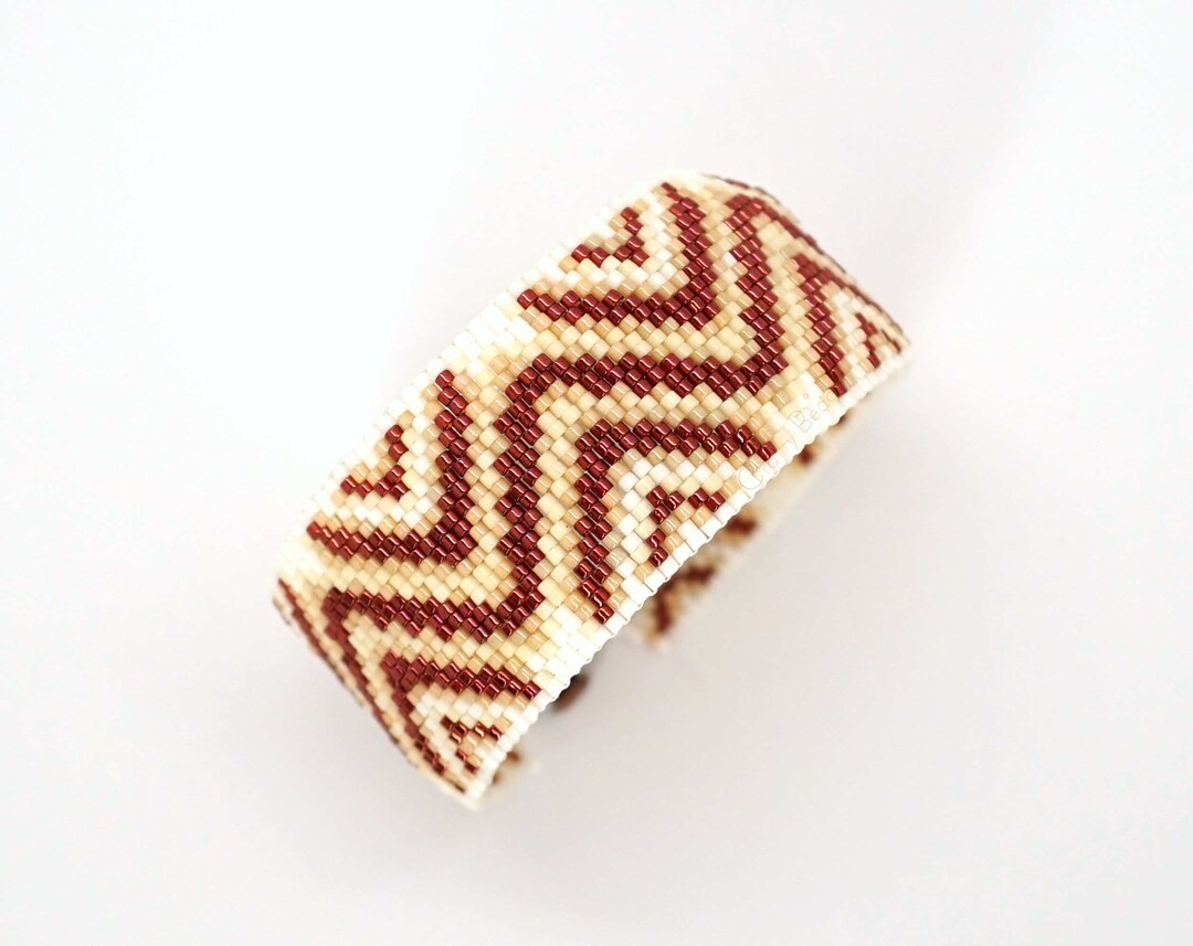Two Drop Peyote Pattern for Beaded Bracelet With a Popular Chevron ...