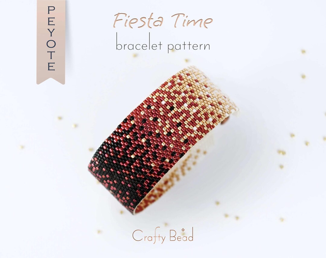 Sunset Ombre Peyote Pattern for a Shiny Dramatic Cuff, a Glamorous ...