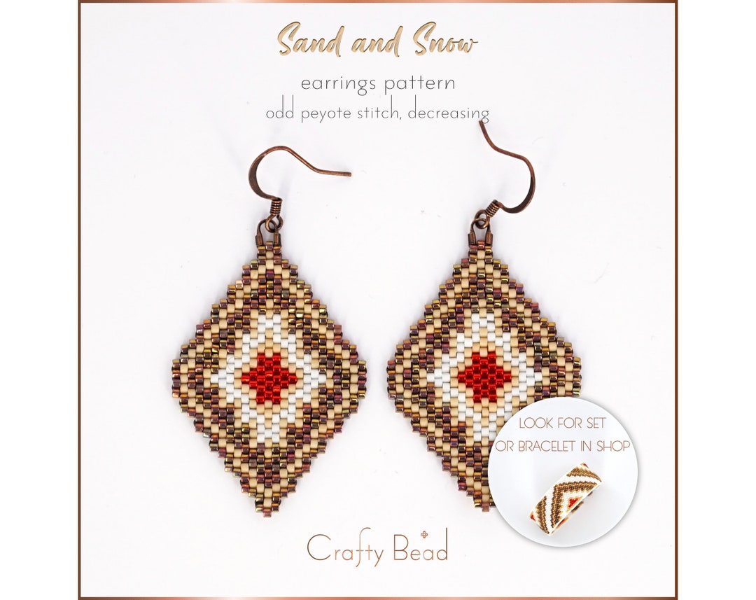 Miyuki Delica Beaded Earrings Pattern in Native Style and Organic ...