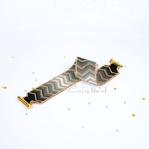 Miyuki Delica Pattern for Peyoted Bracelet With Geometric Zigzag Design ...