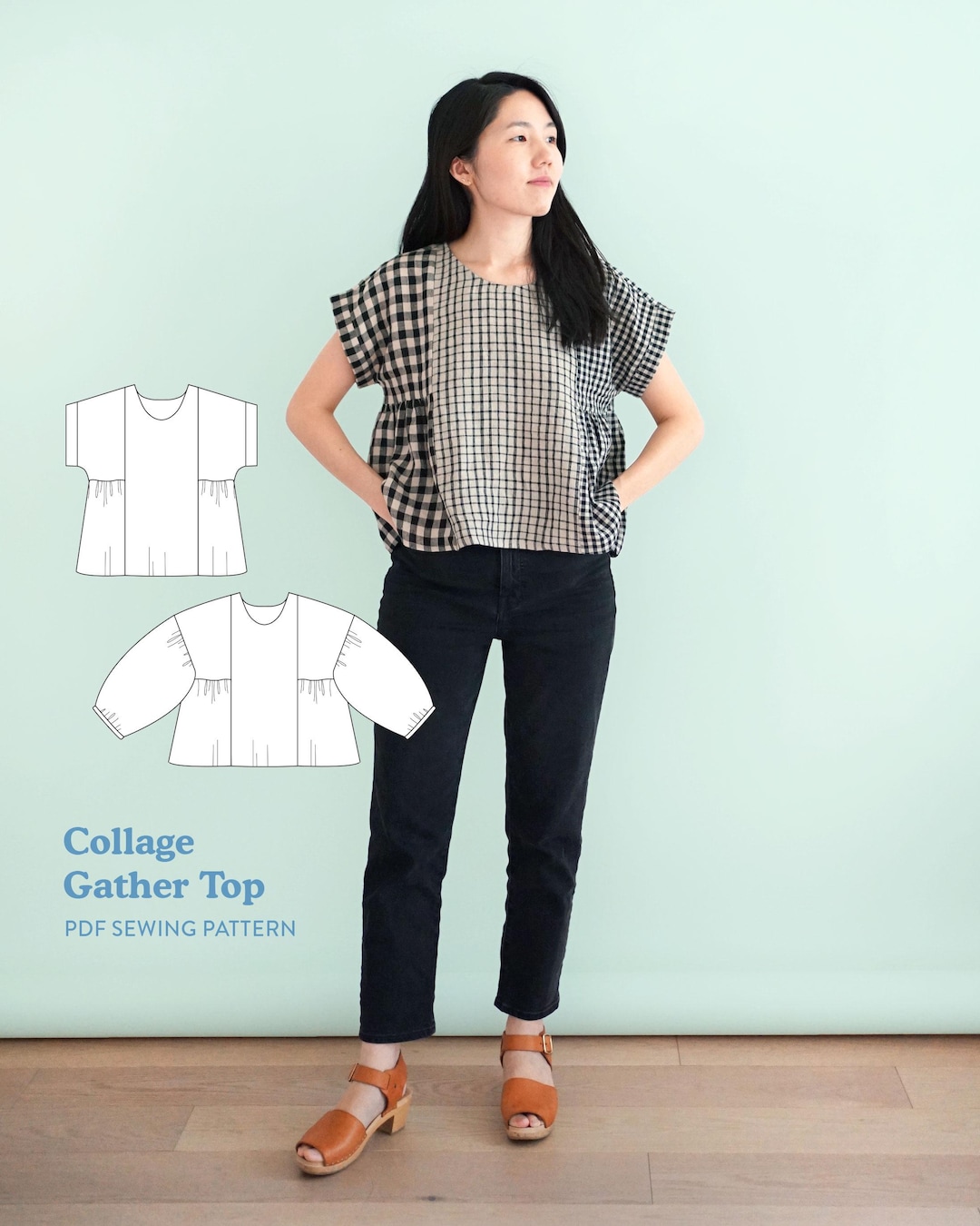 Collage Gather Top - PDF Sewing Pattern - Etsy