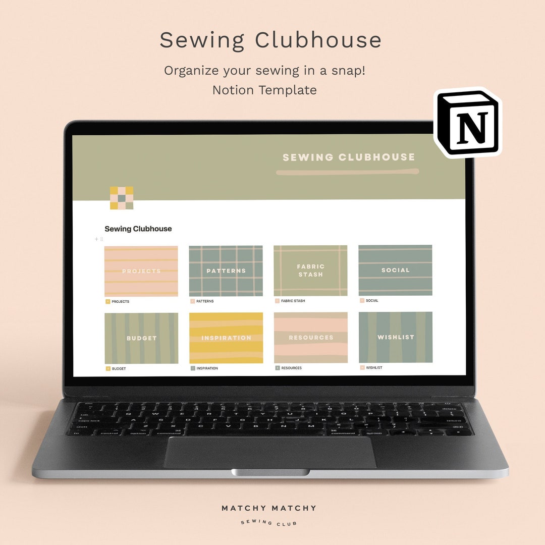 Sewing Clubhouse Notion Template - Organize Your Sewing in a Snap - Etsy