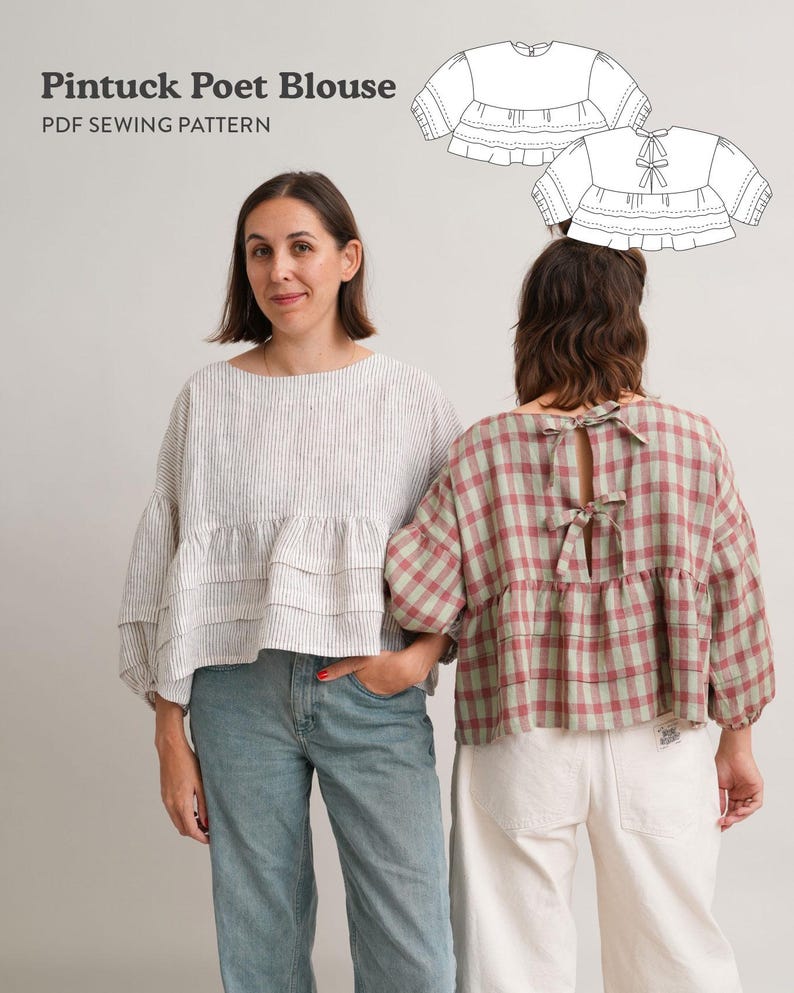 Pintuck Poet Blouse - PDF Sewing Pattern - Etsy