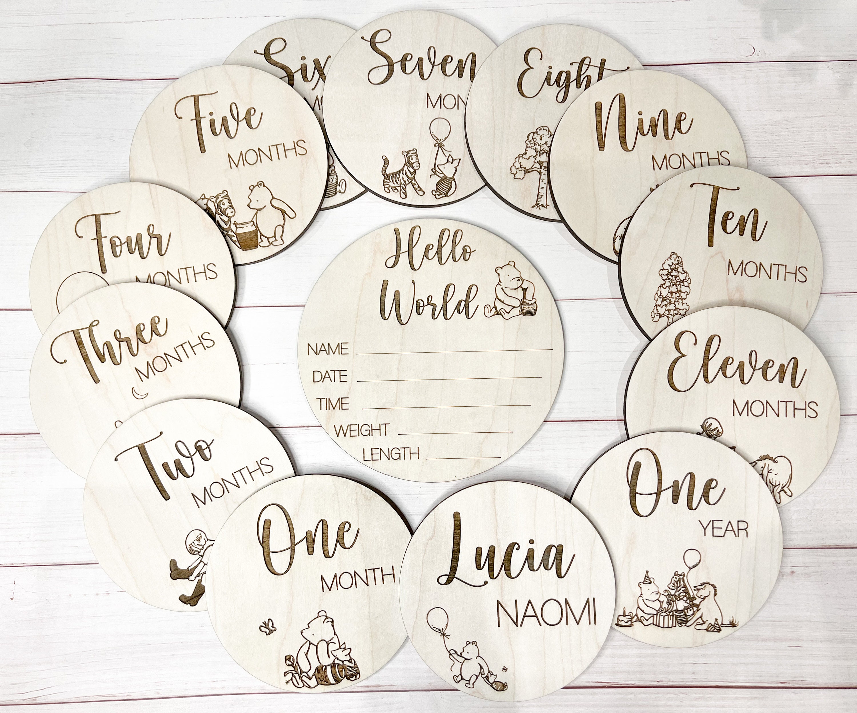 Baby Milestone Disc Winnie the Pooh Baby Shower Gift - Etsy