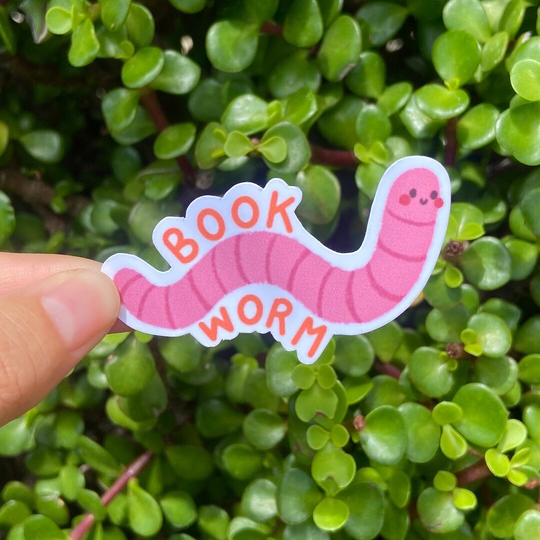Book Worm Sticker - Etsy