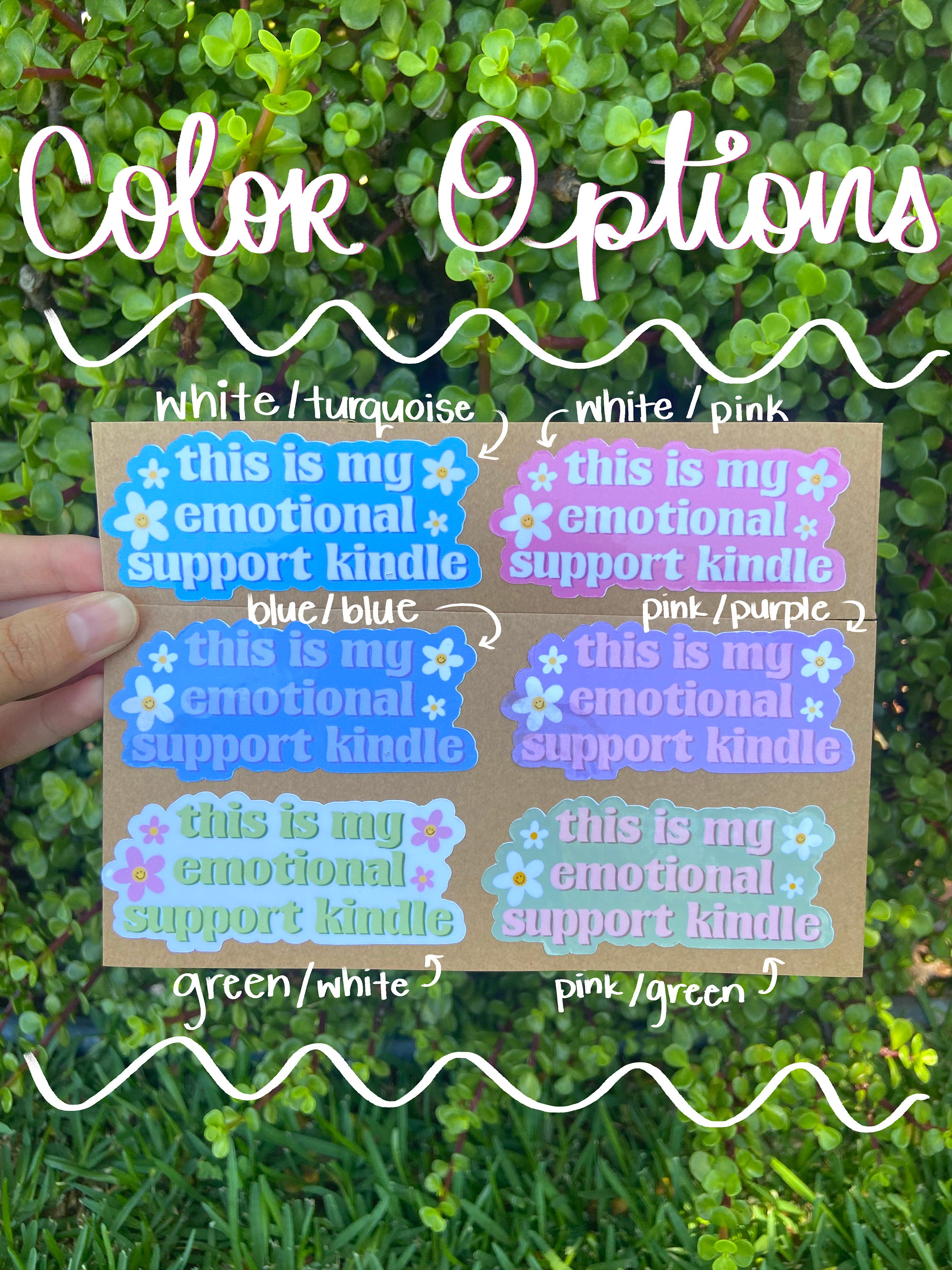 Emotional Support Kindle Sticker - Etsy