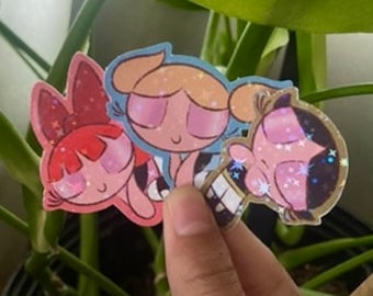 Powerpuff Girls Stickers | Cute Sparkle Holographic Sticker | Best ...