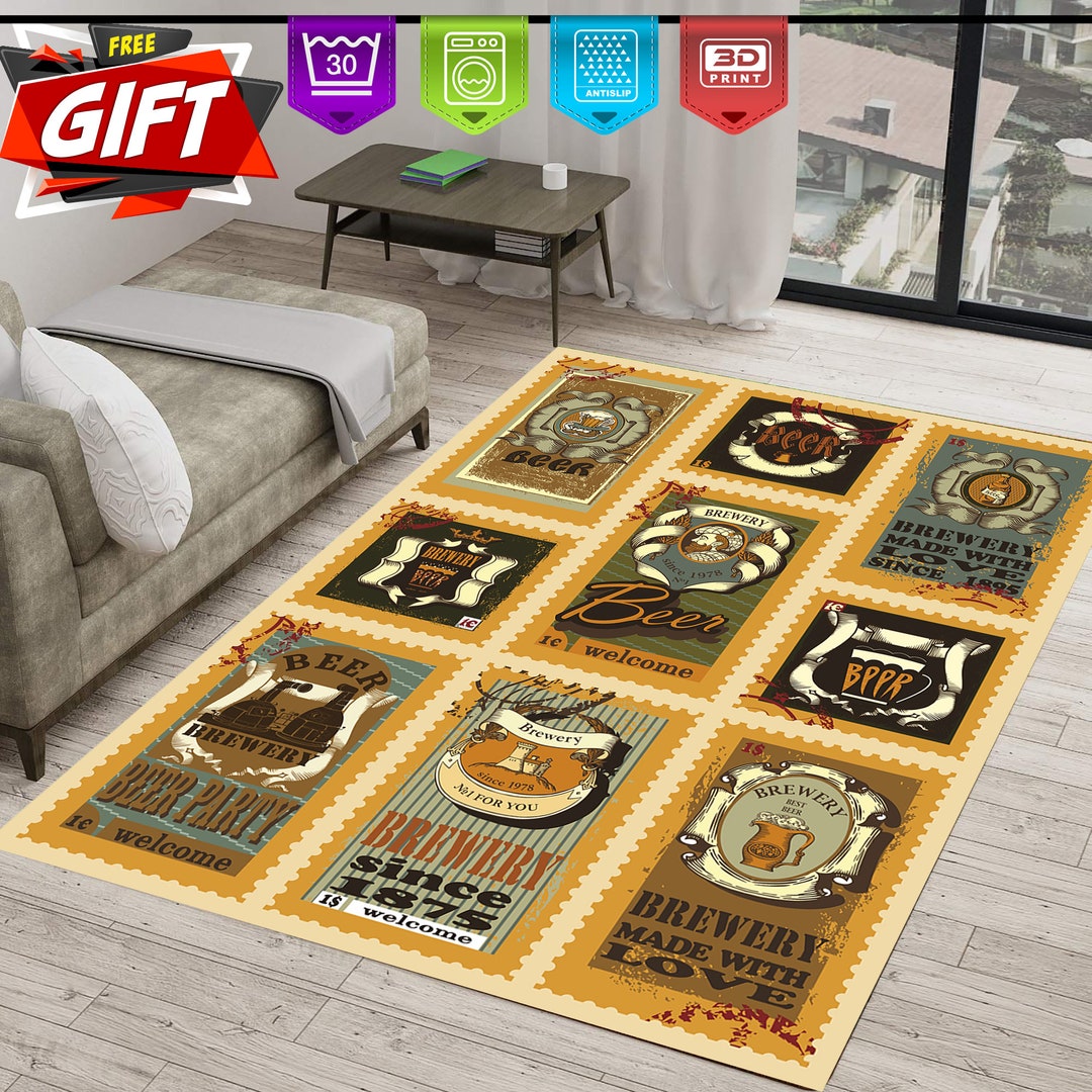 Bar Rug,beer Rug,bar Entrance Rug,cowboy Pattern,aging Decor,rugs for ...