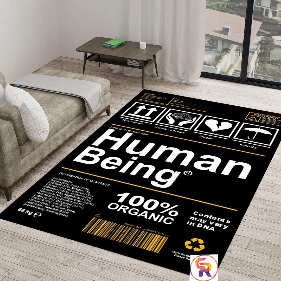Humanistic Rug, Modern Room Rug, Area Rug, Themed Rug, Home Decor Rug ...