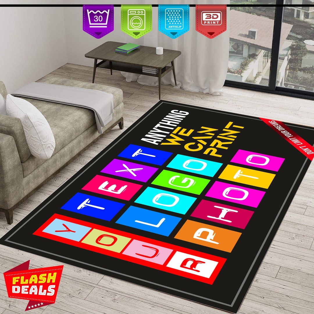 Your Text Rug, Your Logo, Your Photo, Your Pictrure, Your Name, Design ...
