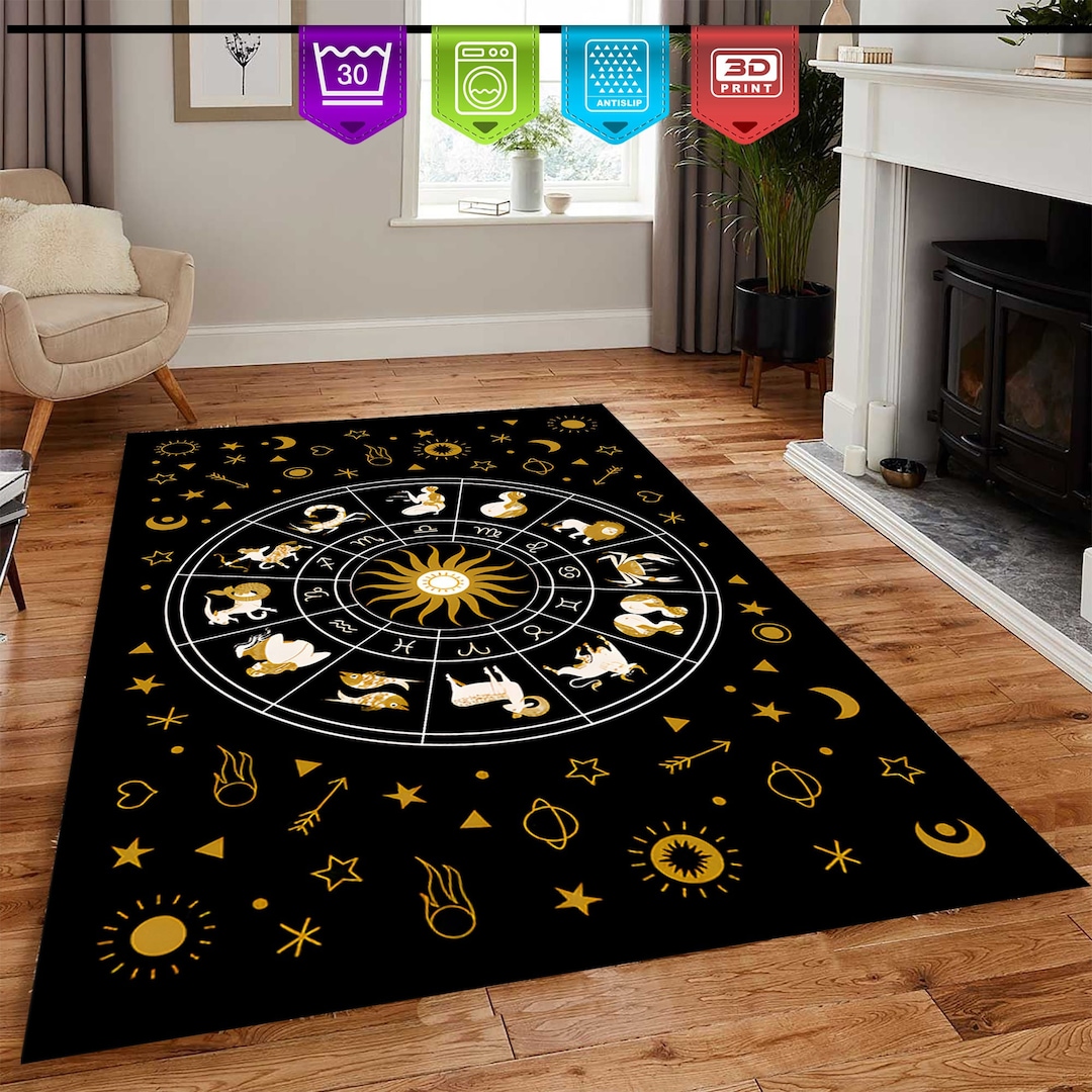 Zodiac, Tarot, Horoscope Amazing Rug, Living Room Rug, Home Decore ...