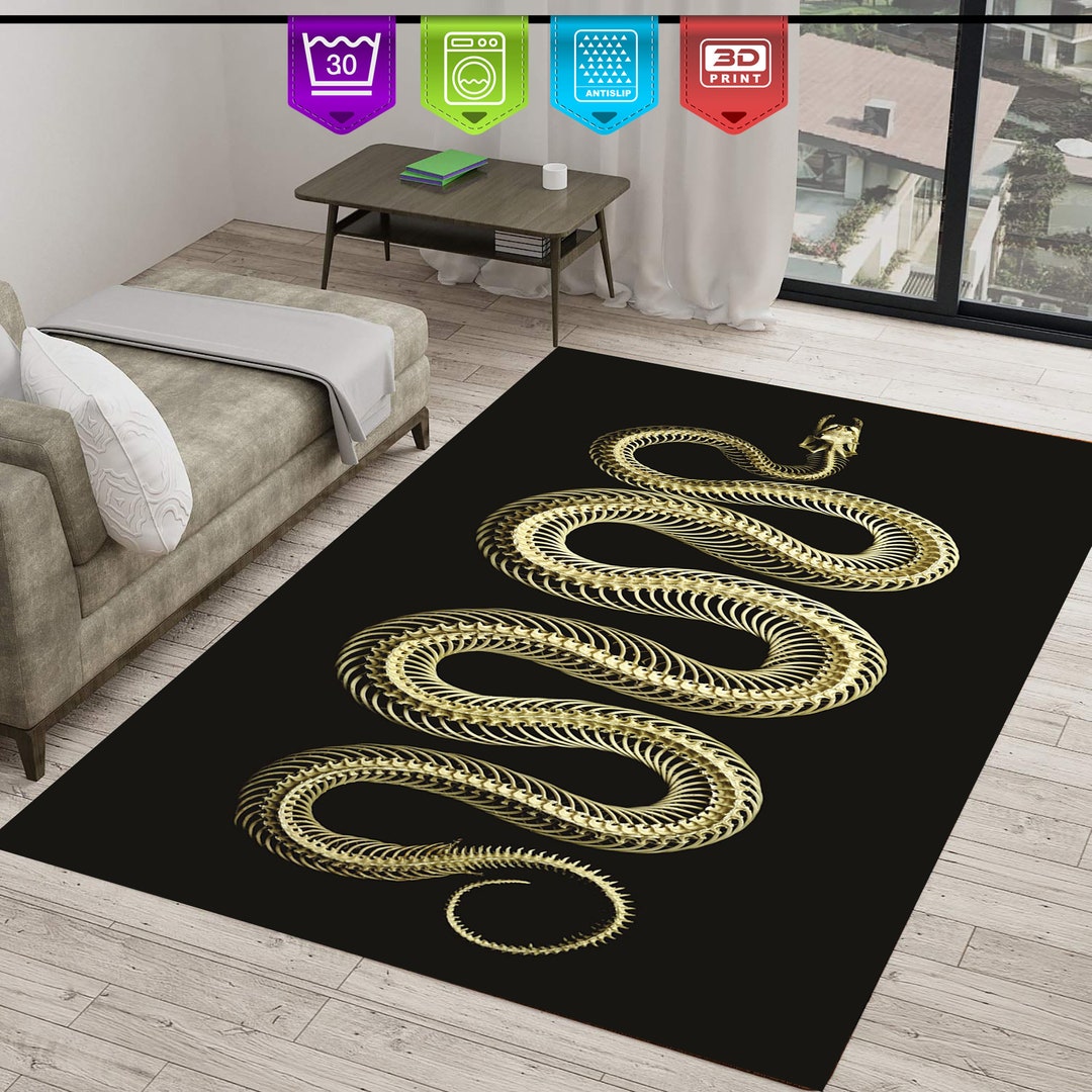 Snake Rug,snake Design Rug,tumbled Rug,custom Rug,home Decor Rug,living ...