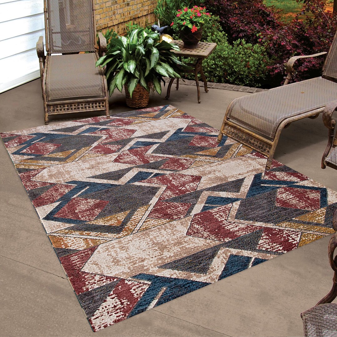Abstract Rug,ethnic Pattern,outdoor Rug,geometric Rug,garden Rug ...