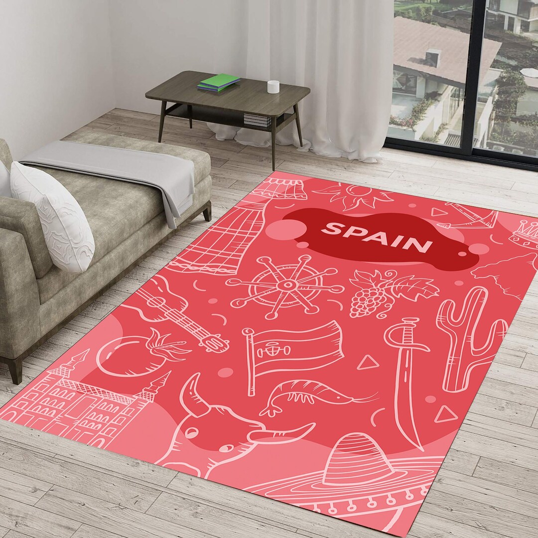 Spanish Culture Rug, Spain Rug, Children Game Rug, Home Decor Rug, Area ...