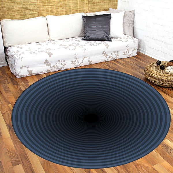 Blue Round Rug - Etsy