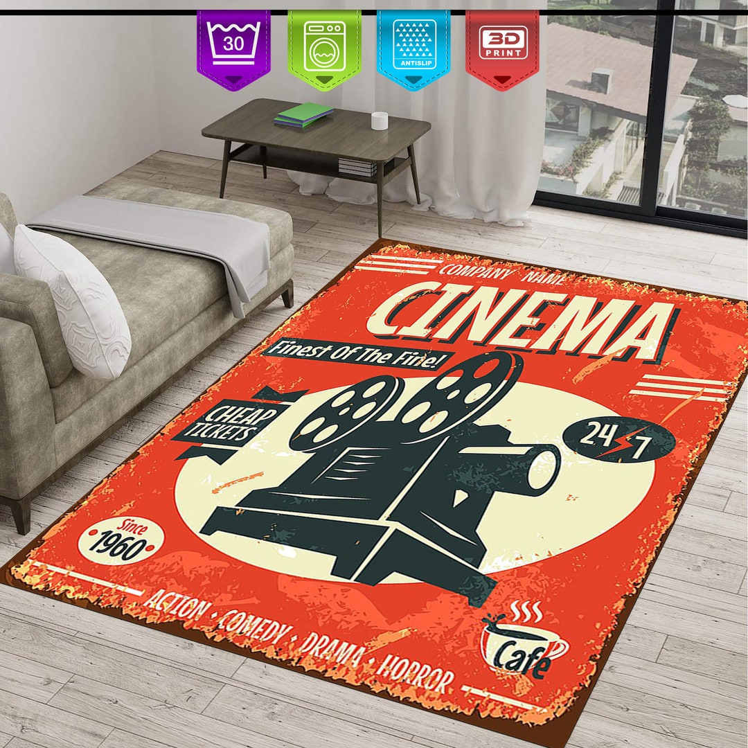 Cinema Pattern,filmmaker,poster Rug,90s,80s,filmmaker Decor,aging ...