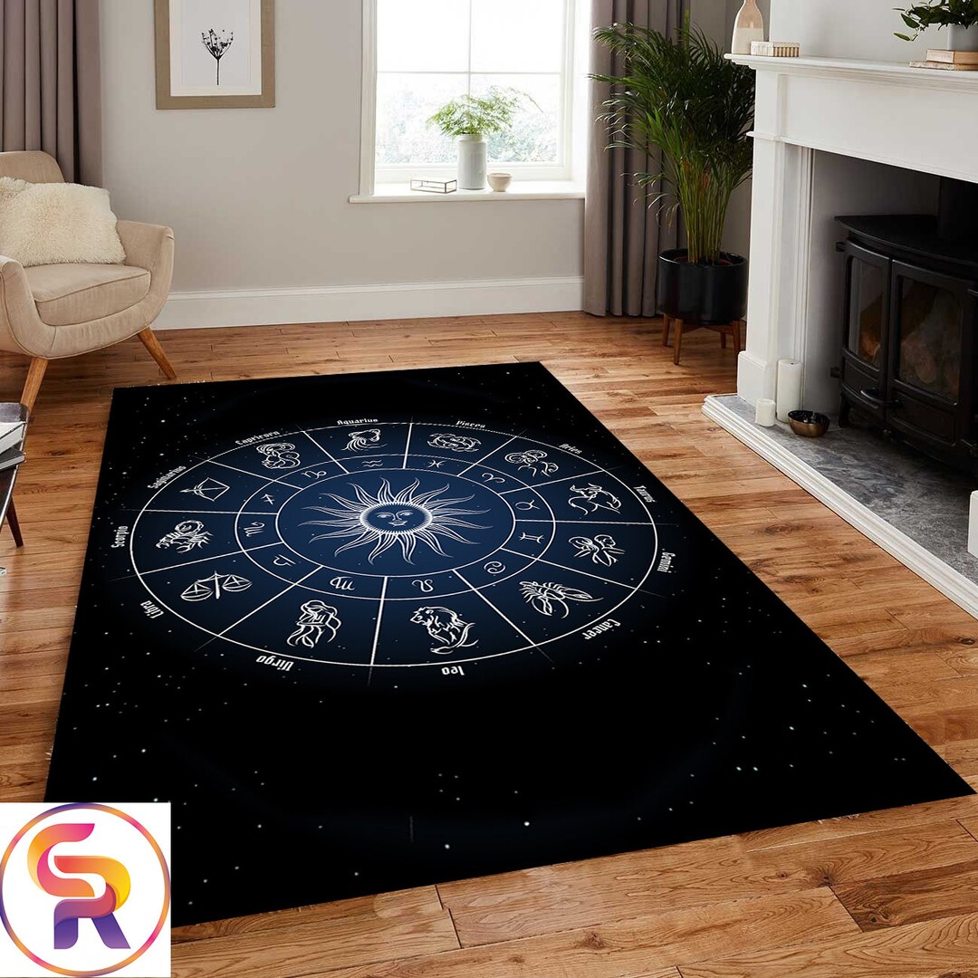 Horoscope Map, Zodiac Rug, Modern Room Rug, Area Rug, Themed Rug, Home ...
