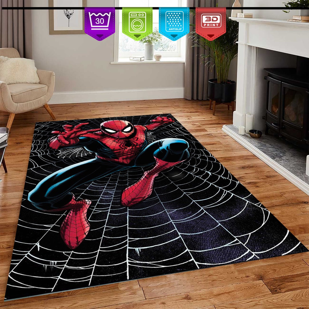 Spiderman Rug, Spider, Cool Rug, Kids Room Rug, Area Rug, Themed Rug ...