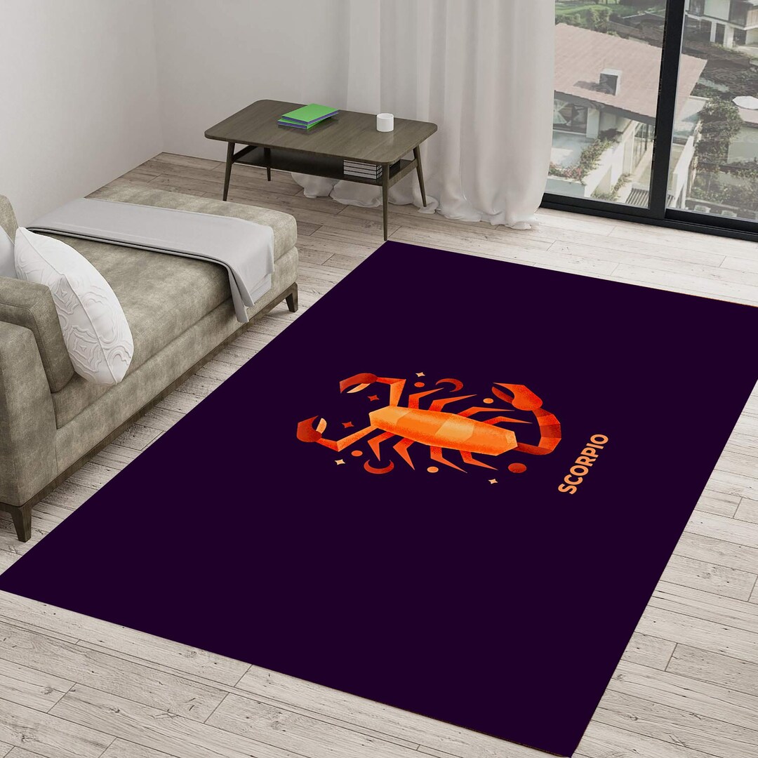 Scorpion Horoscope Rug, Zodiac Rug, Modern Room Rug, Area Rug, Home ...