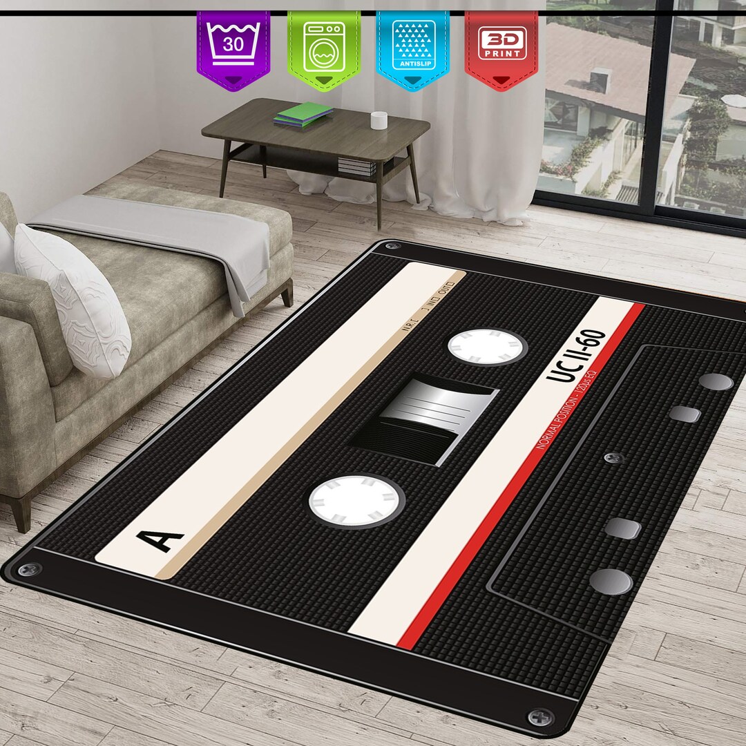 Tape Pattern,tape,music Rug,classic Cassette Rug,decor Art Rug,90s Rug ...