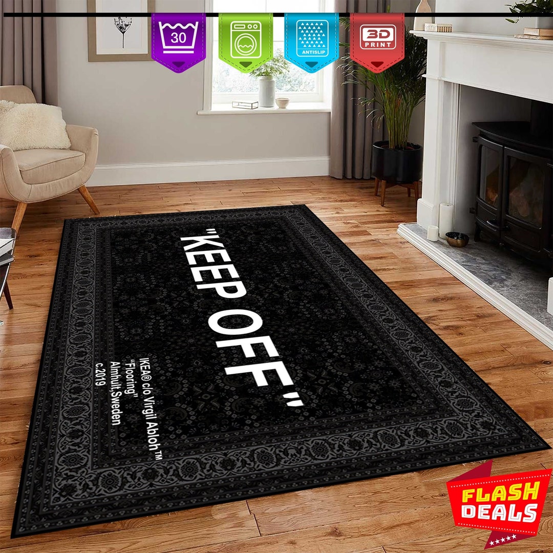 Keep off Dark Grey Rug-modern Room Rug,keep Off, Home Decor Rug, Modern ...