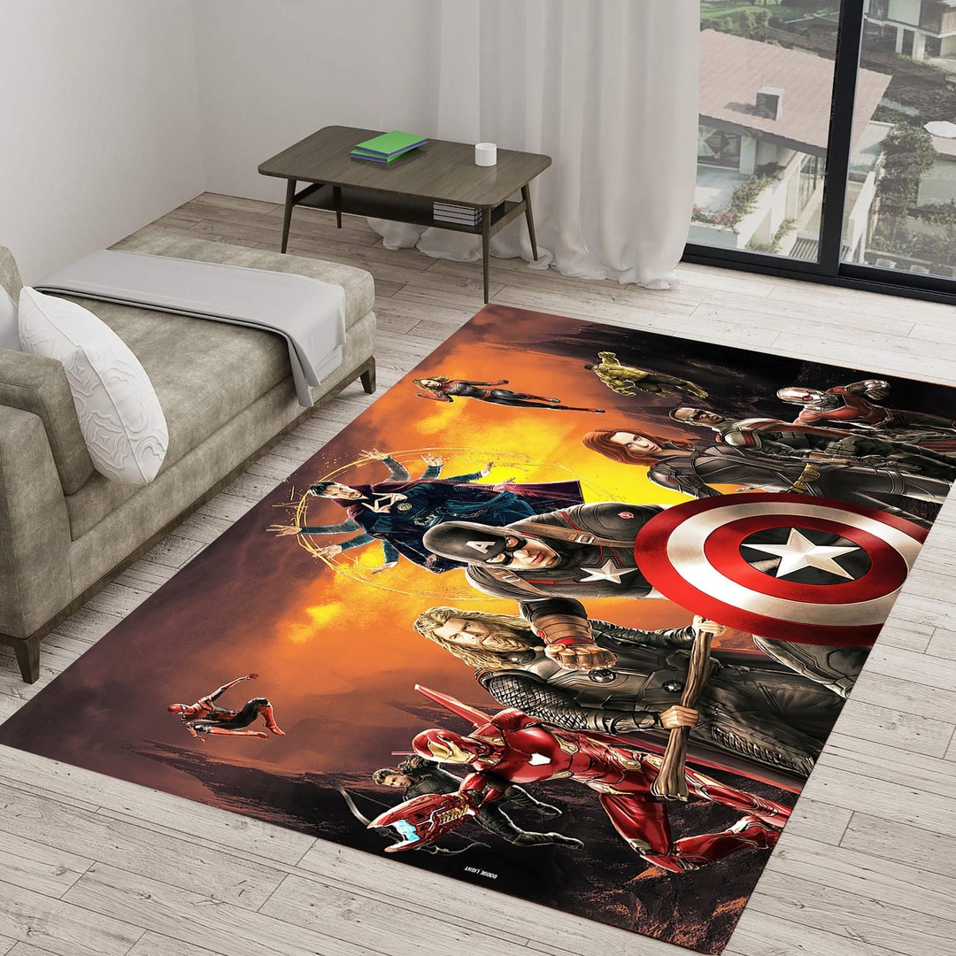 Captain America and Friends Rug, Children Game Rug, Home Decor Rug ...