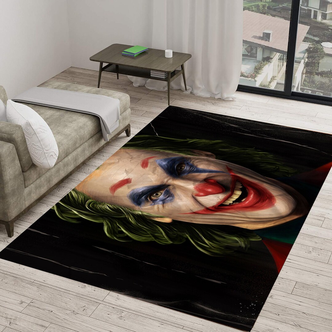 Joker Design Rug, Home Decor Rug, Area Rug, Movie Rug, Modern Rugs, Rug ...